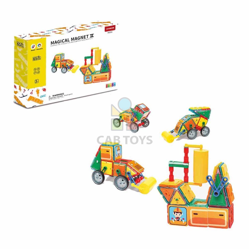 Magnetická stavebnica Heavy Equipment set 65ks - Magical Magnet II